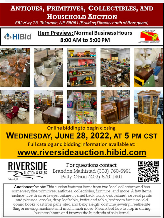 HiBid Auction July 28 | Riverside Auctions & Sales | Riverside Auctions ...